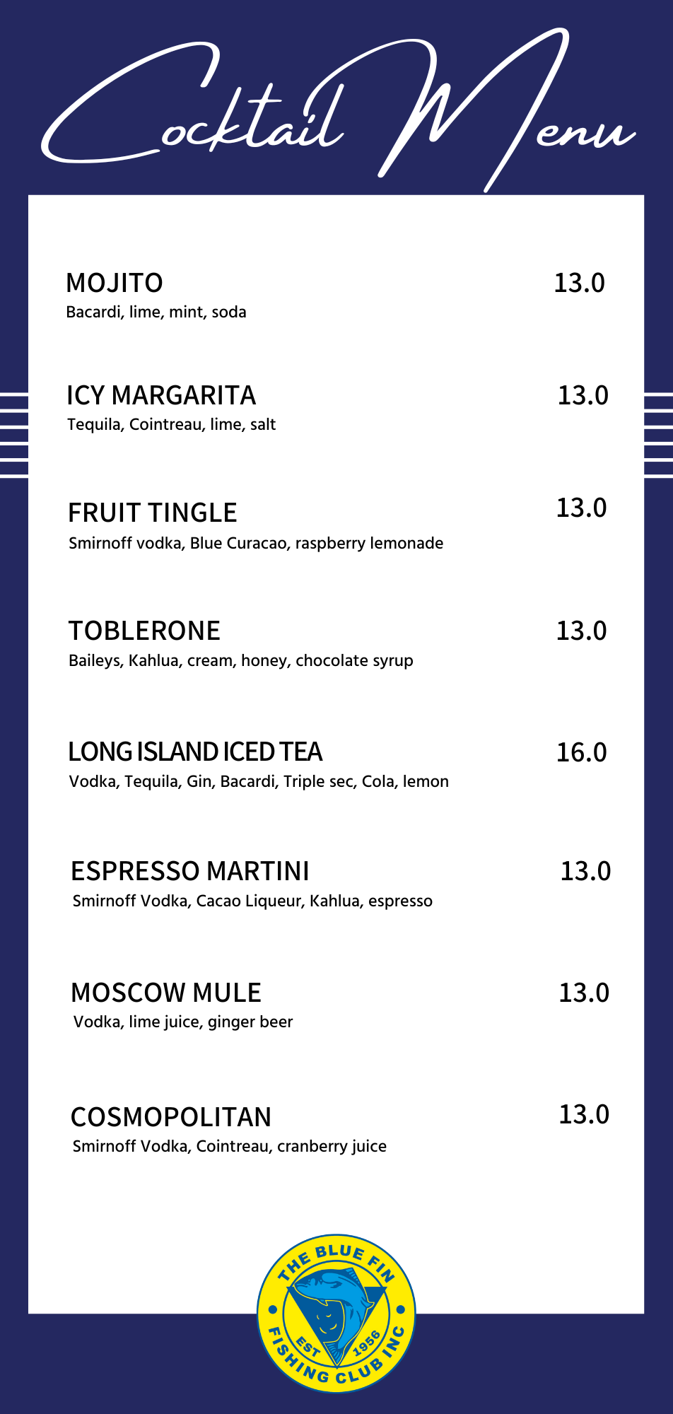 Blue Fin Bar - Blue Fin Fishing Club